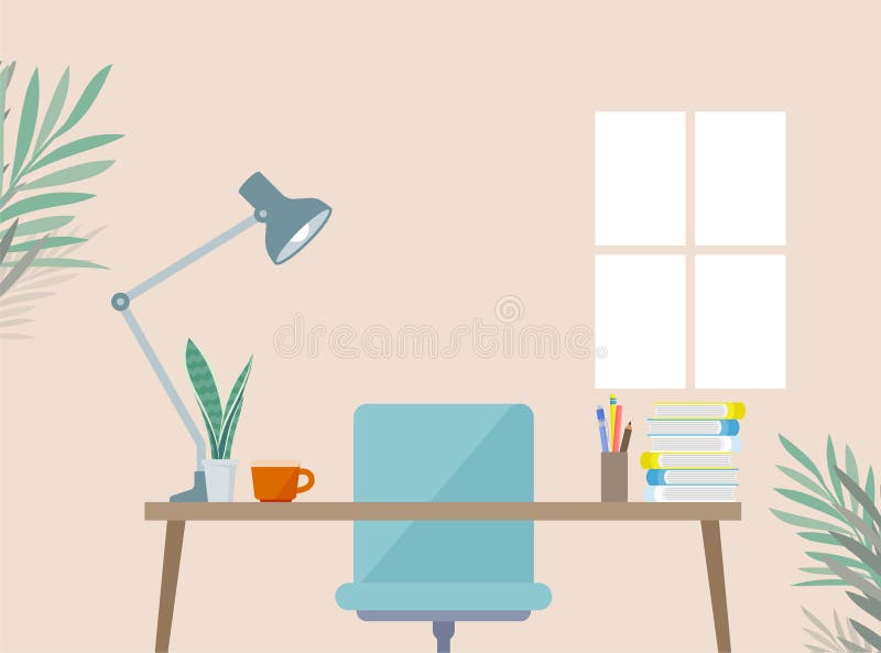 Workdesk stock vector. Illustration of single, study - 219811908