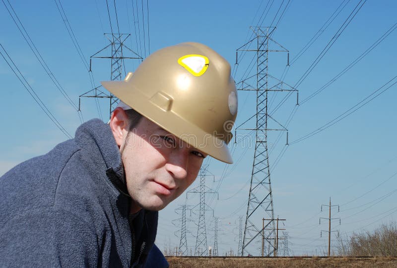 Utility line worker stock photo. Image of line, power - 3740178