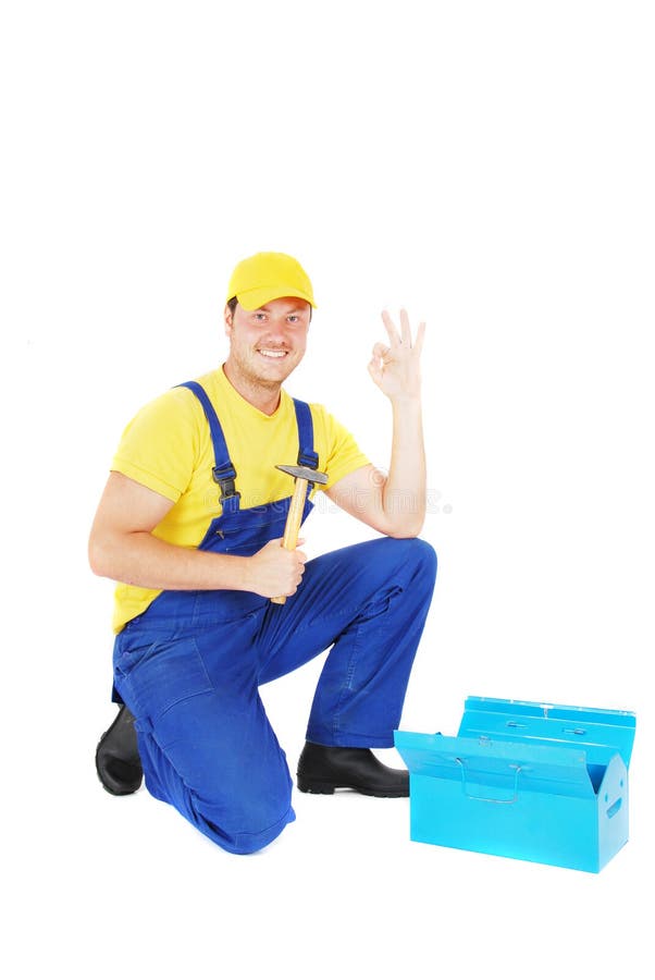 Plumber worker stock photo. Image of labor, helmet, foreman - 13518762