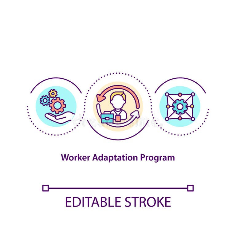 Worker Adaptation Program Concept Icon Stock Vector - Illustration of ...