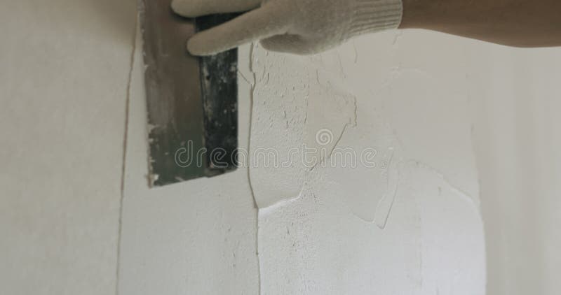 Worker Applying Putty on the Wall Stock Photo - Image of house ...