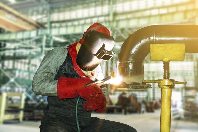 Welding man stock image. Image of piping, mask, light - 104227333