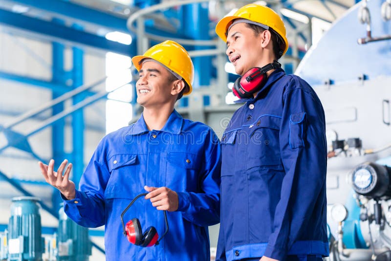 Worker in Asian Manufacturing Plant Stock Image - Image of protection ...