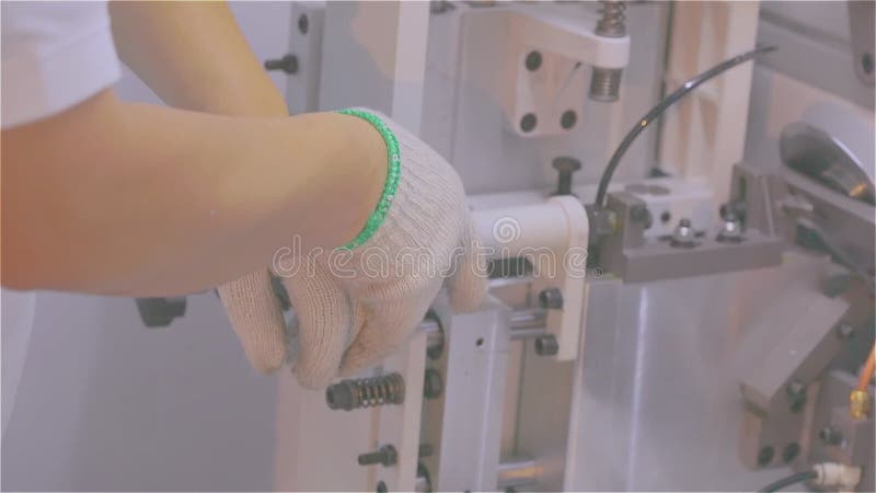 The Worker is Assembling the Machine, Close-up. CNC Assembly Process ...