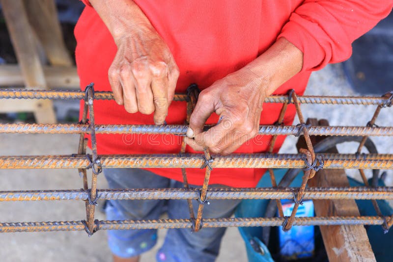 Worker Bending Steel for Construction Job Stock Photo - Image of worker ...