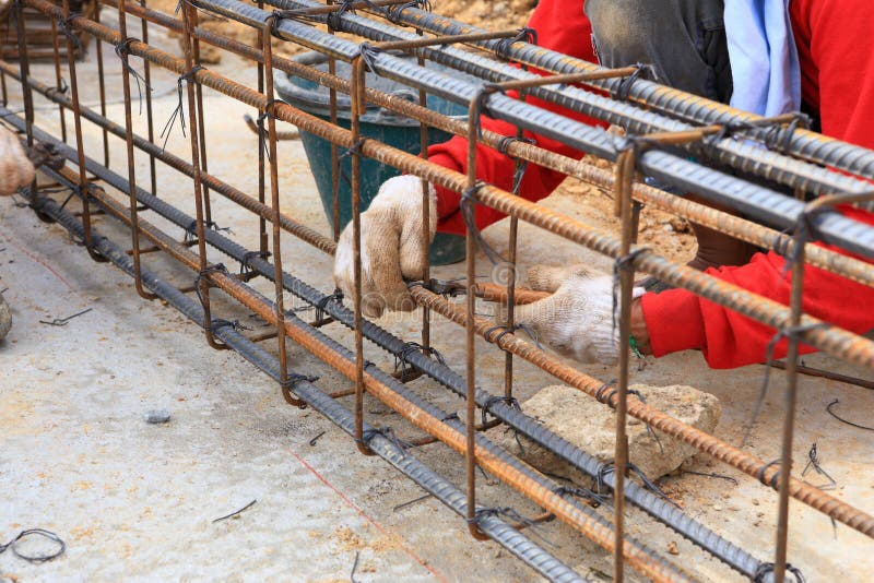 Worker Bending Steel Rod for Construction Job Stock Photo - Image of ...