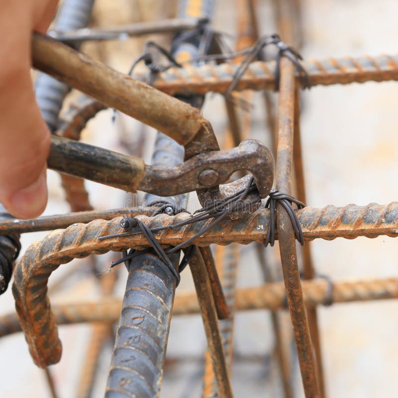 Worker Bending Steel for Construction Stock Photo - Image of ...