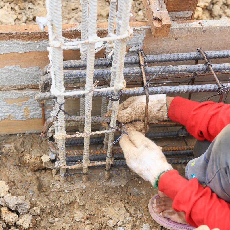 Worker Bending Steel for Construction Stock Photo - Image of power ...