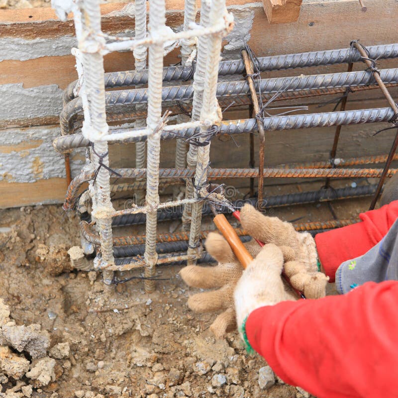 Worker Bending Steel for Construction Stock Image - Image of shiny ...