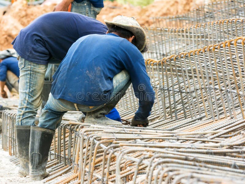 Worker Bending Steel for Construction Stock Image - Image of ...