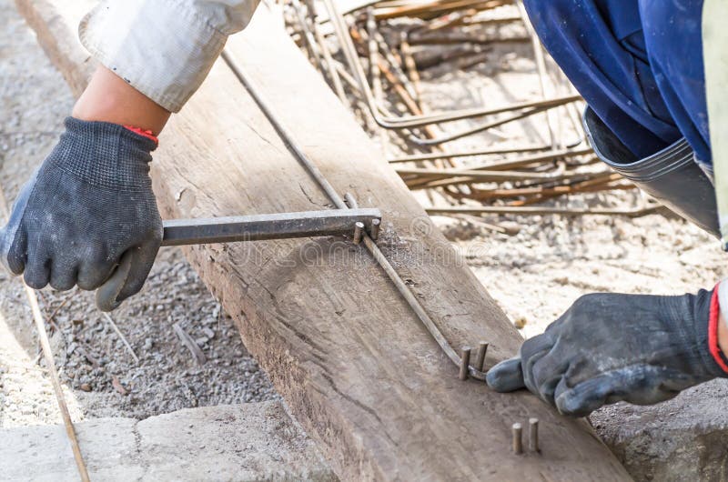 Worker Bending Steel for Construction Job Stock Image - Image of steel ...