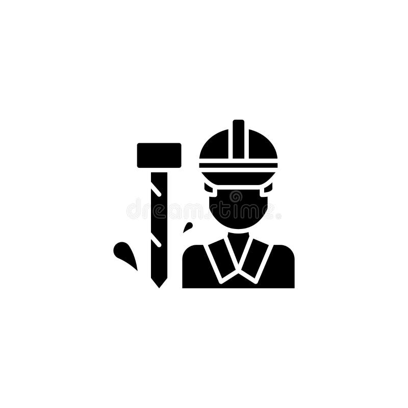 Worker Black Icon Concept. Worker Flat Vector Symbol, Sign ...