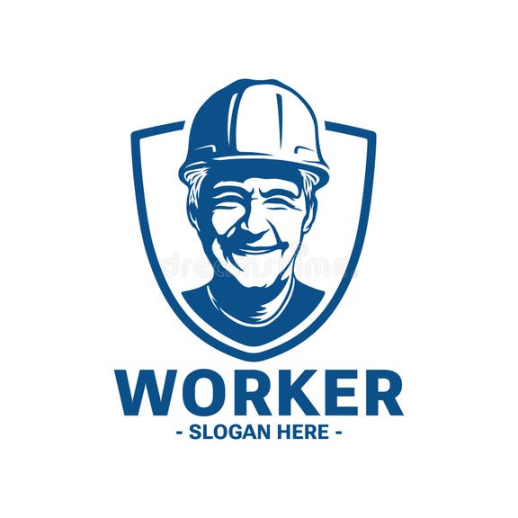 Construction Worker with Safety Hard Hat. Worker Logo. Vector and ...
