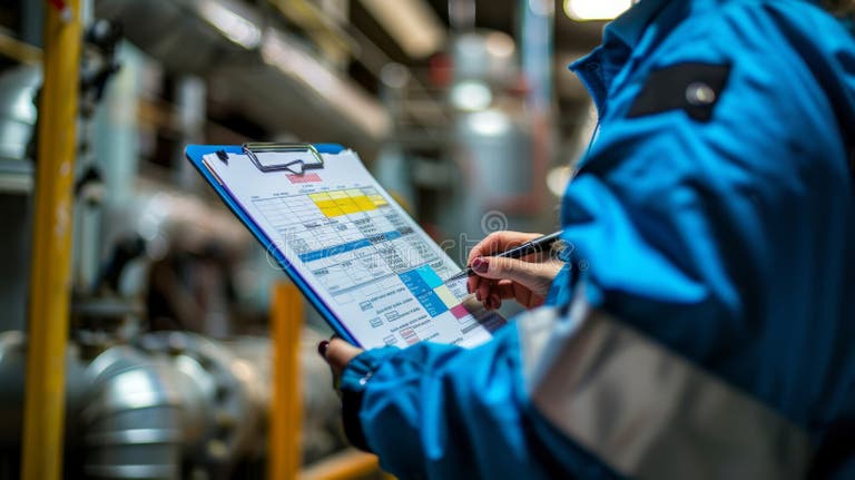 The Factory Worker Inspecting Chart.AI Generated Image Stock ...