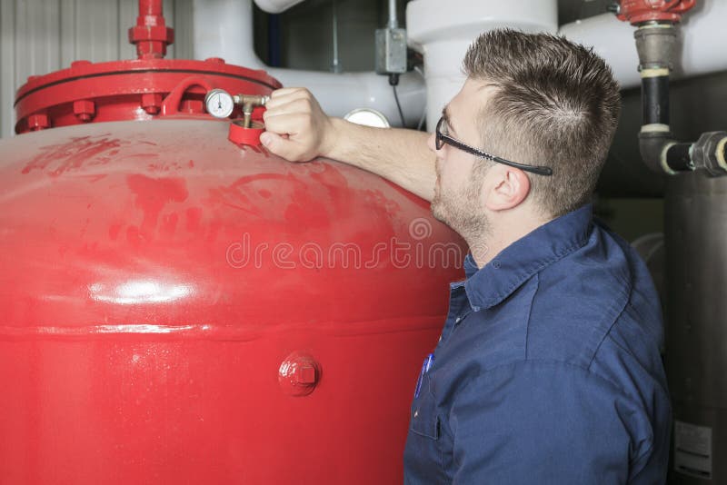Worker boiler stock photo. Image of repairman, employee - 51078662