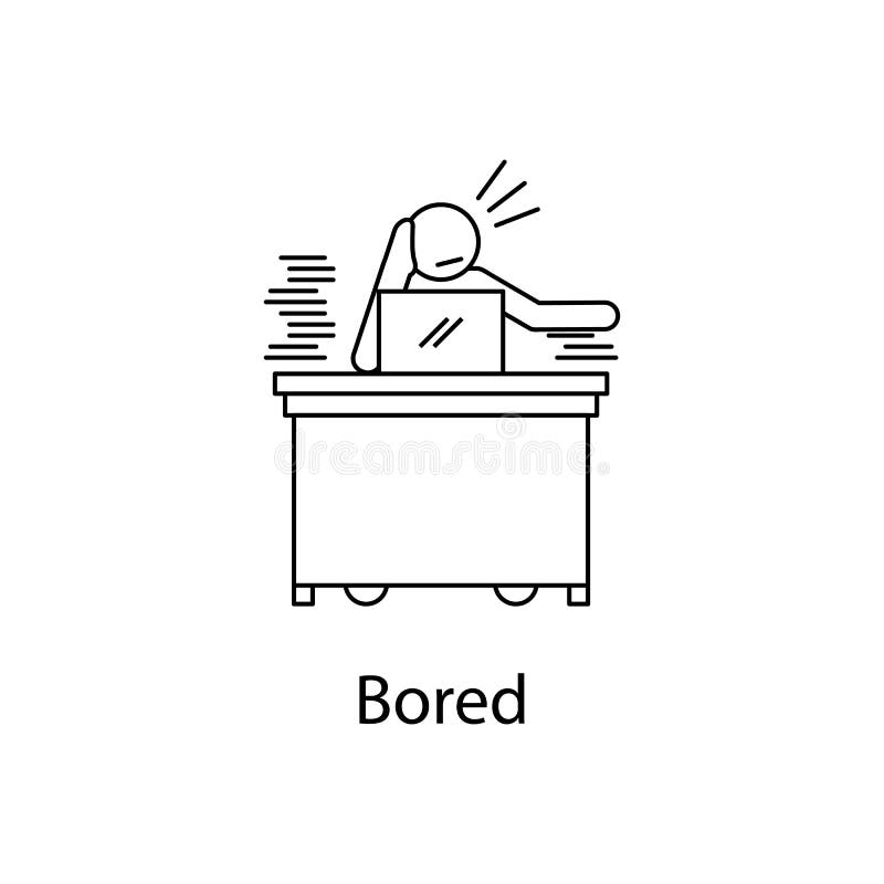 Worker is Bored Icon. Element People at the Workplace for Mobile ...