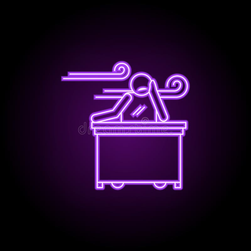 Worker Boring in Job Neon Icon. Elements of People in the Work Set ...