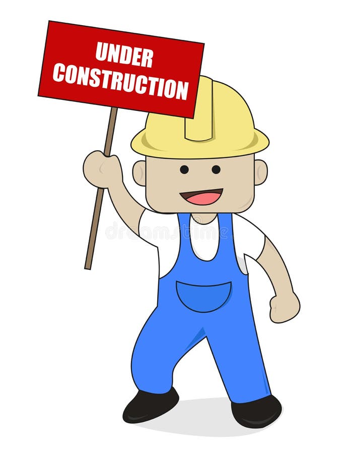 Worker Bring Under Construction Sign Stock Vector - Illustration of ...
