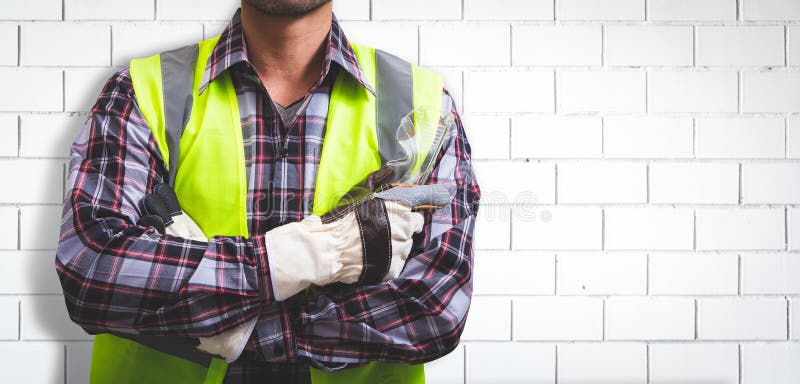 Worker is Building a Brick Wall. Stock Image - Image of industry ...