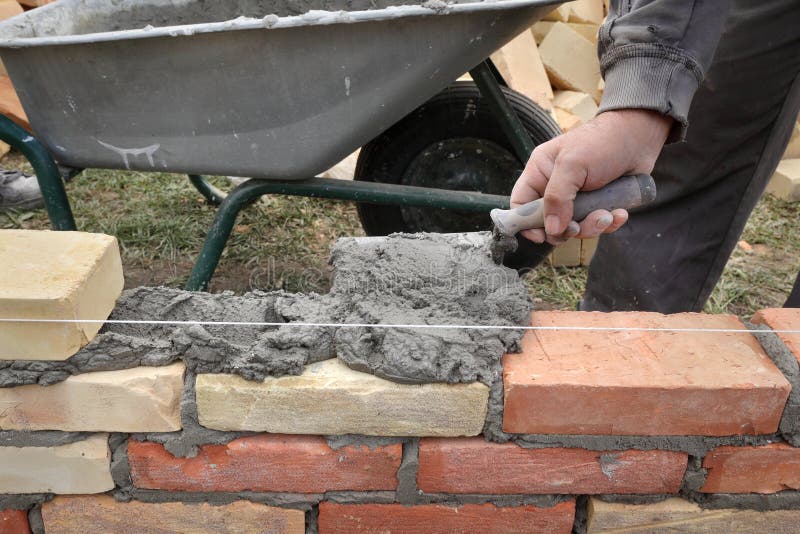 Mason work stock image. Image of closeup, rough, hands - 20953725