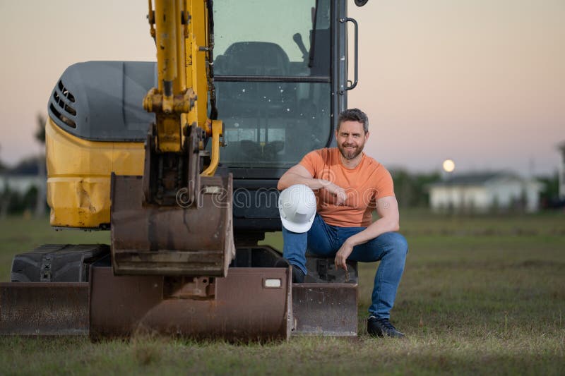 Worker at Building Site. Construction Manager in Helmet. Male ...