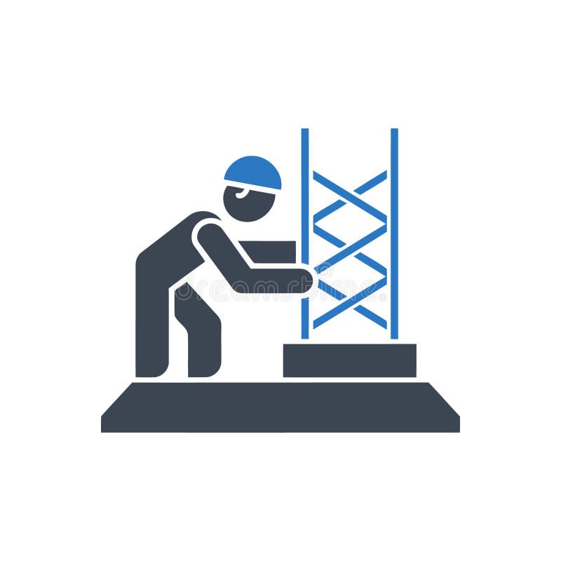 Worker Building Structure Icon Stock Illustration - Illustration of ...