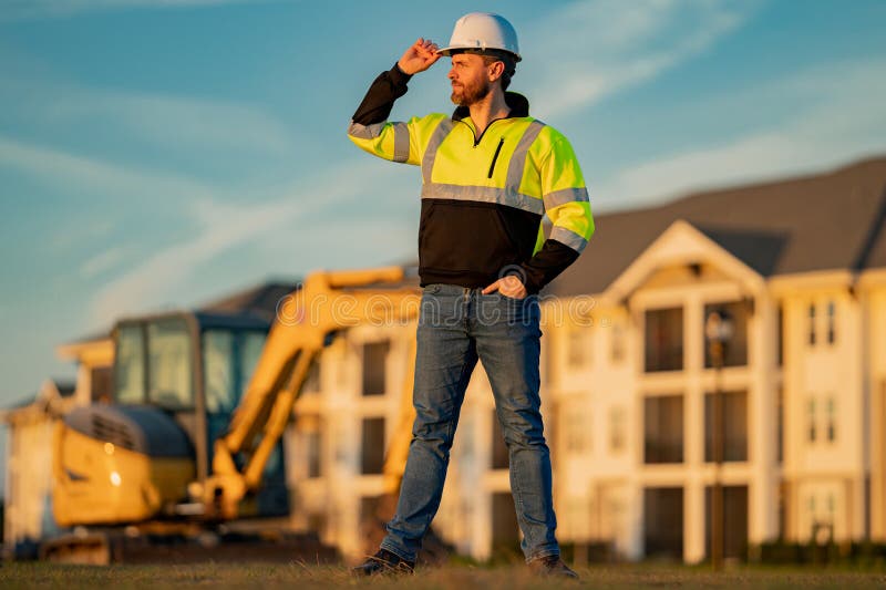Worker with Bulldozer on the Building Construction. Stock Photo - Image ...