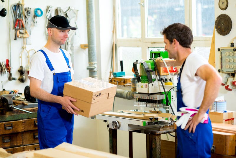 Worker in a Carpenter S Workshop Stock Image - Image of package ...