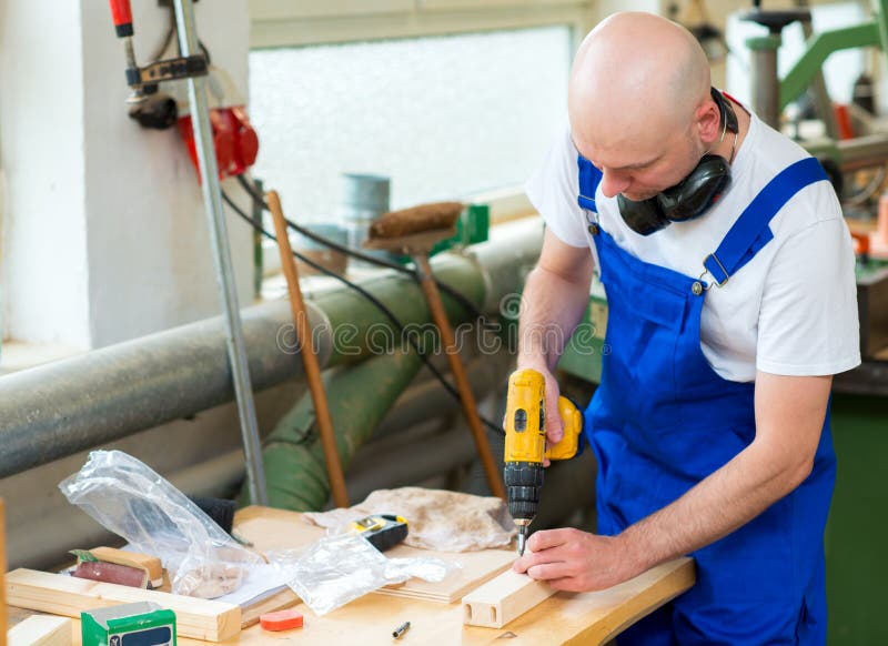 Worker in a Carpenter S Workshop Stock Image - Image of manufacturing ...