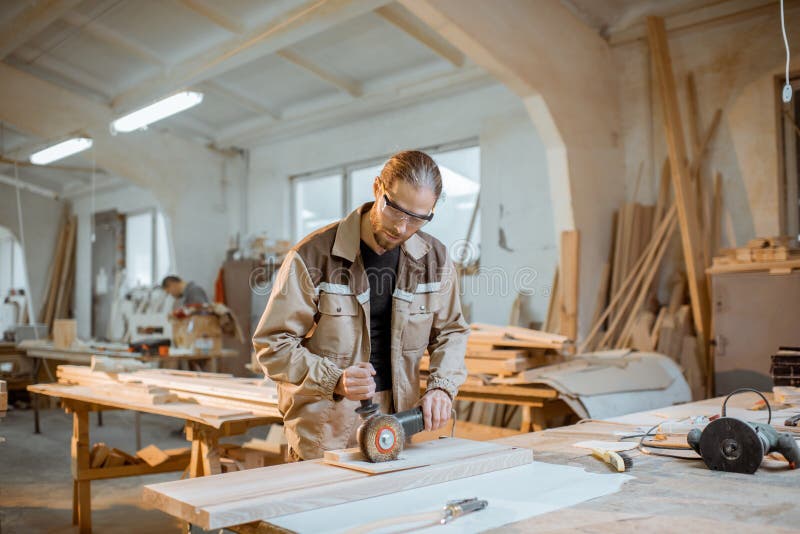 Worker at the Carpentry Manufacturing Stock Photo - Image of carpentry ...