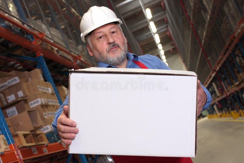 Worker carrying box stock image. Image of distribution - 5622169