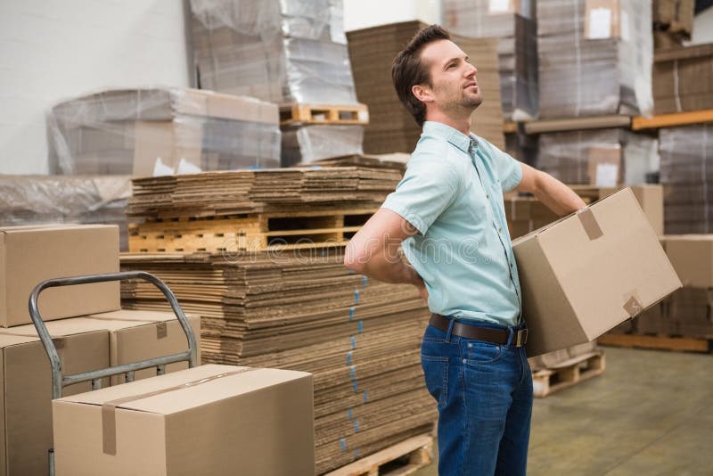 Worker Carrying Box in Warehouse Stock Image - Image of boxes, male ...