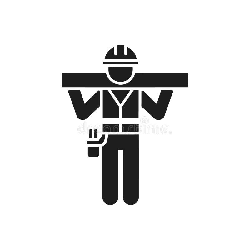 Worker carrying load icon stock vector. Illustration of labor - 361857226