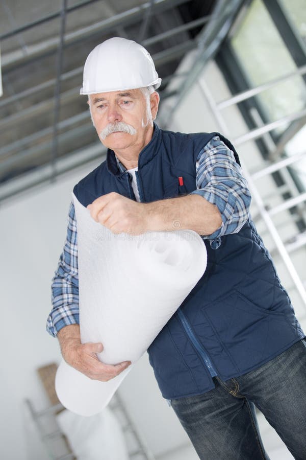 Worker carrying a roll stock image. Image of work, wrapper - 272482031