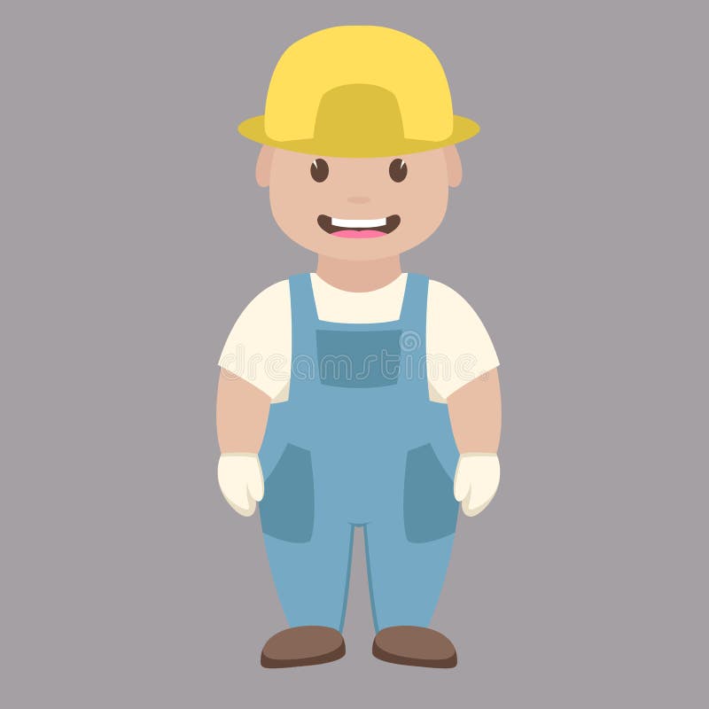 Cartoon Worker in Helmet Face Vector Illustration Stock Vector ...