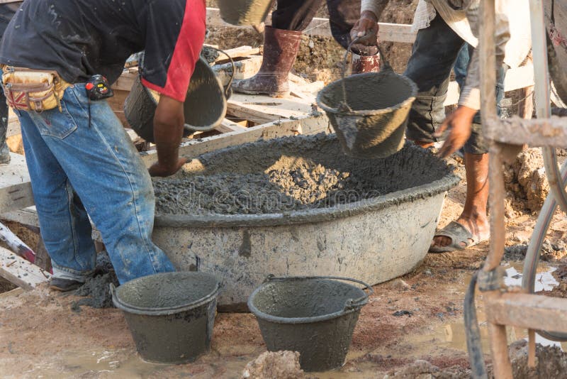 Worker stock image. Image of bricklayer, soil, casting - 46418263