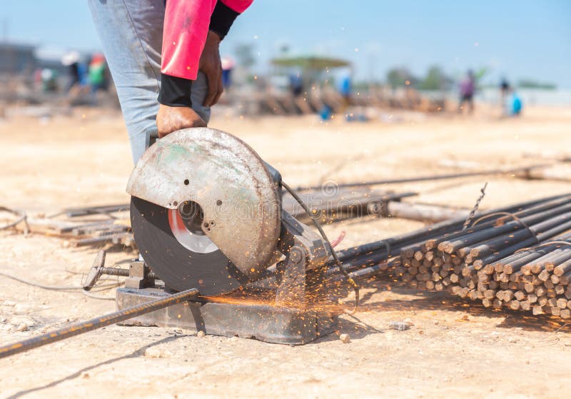 Worker Casting Iron Cut by Fiber Cutting Equipment Stock Photo - Image ...