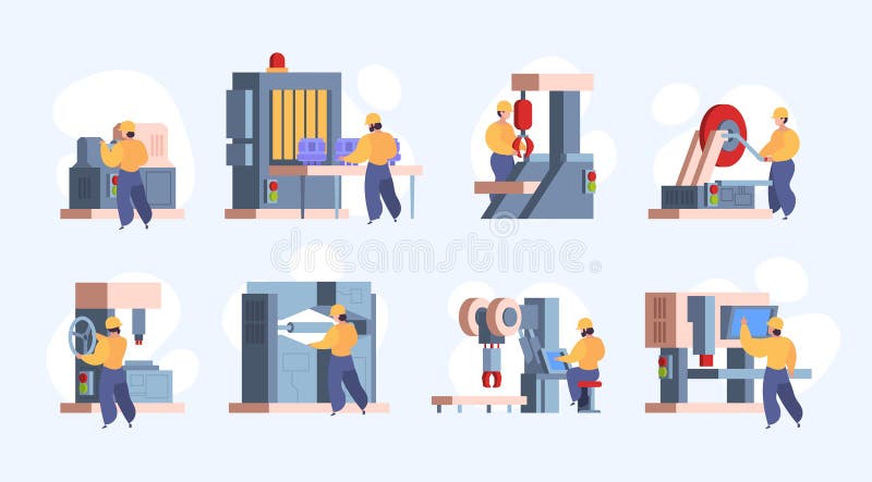Worker Characters. Factory Workers Industrial Engineers Production ...