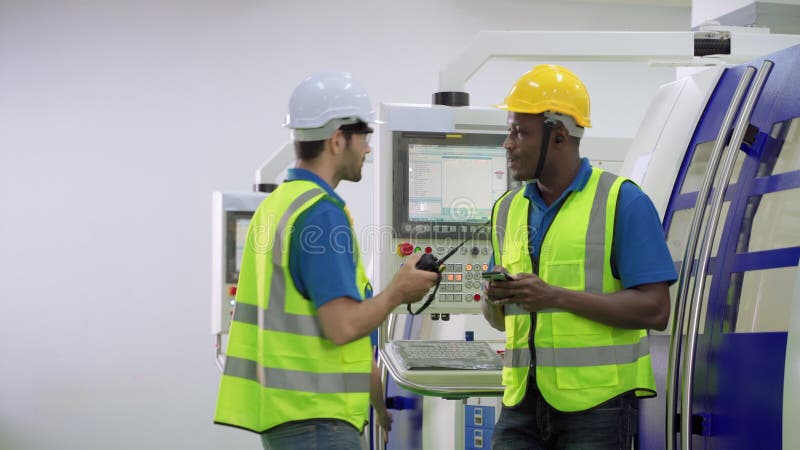 CNC machine control panel. stock video. Video of engineer - 282414271