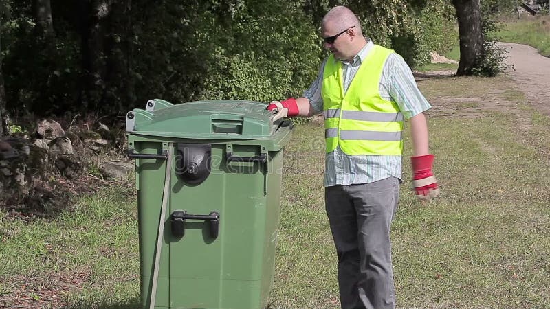 Worker Check the Garbage Container Stock Video - Video of dirty, dump ...