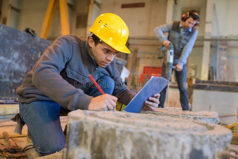 Worker Checking His Clipboard Stock Image - Image of builder, foreman ...