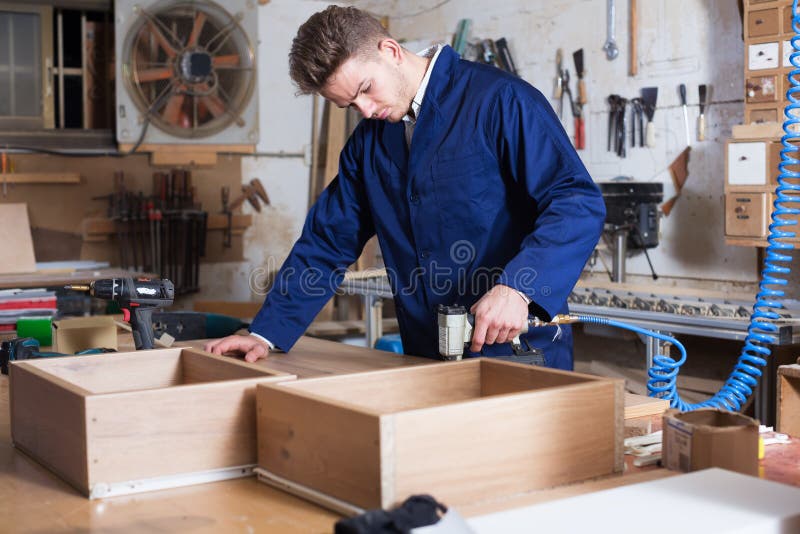 Worker Chiseling Concrete stock photo. Image of removing - 155752520