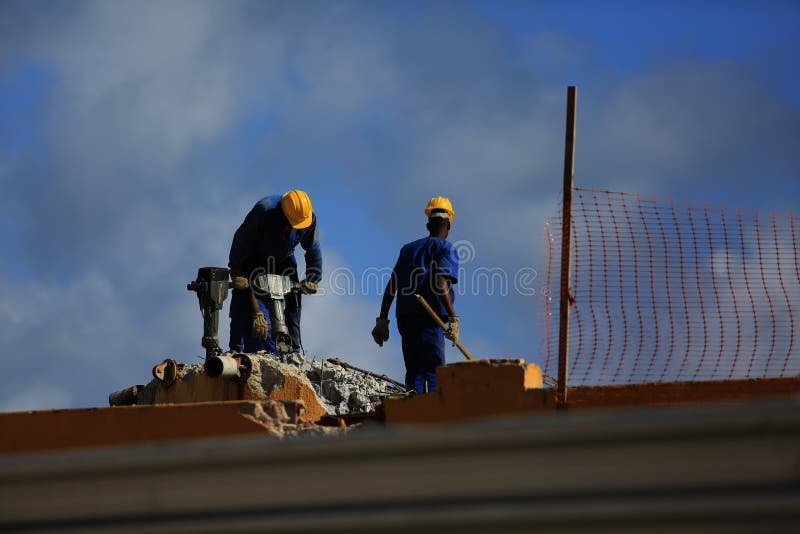 Worker in Civil Construction Work Editorial Photography - Image of ...