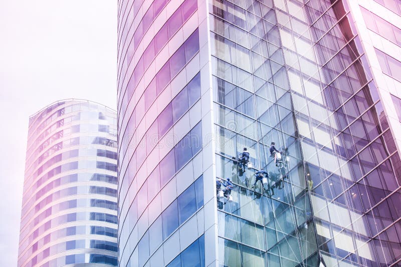 Worker cleaning high tower stock photo. Image of people - 43932390