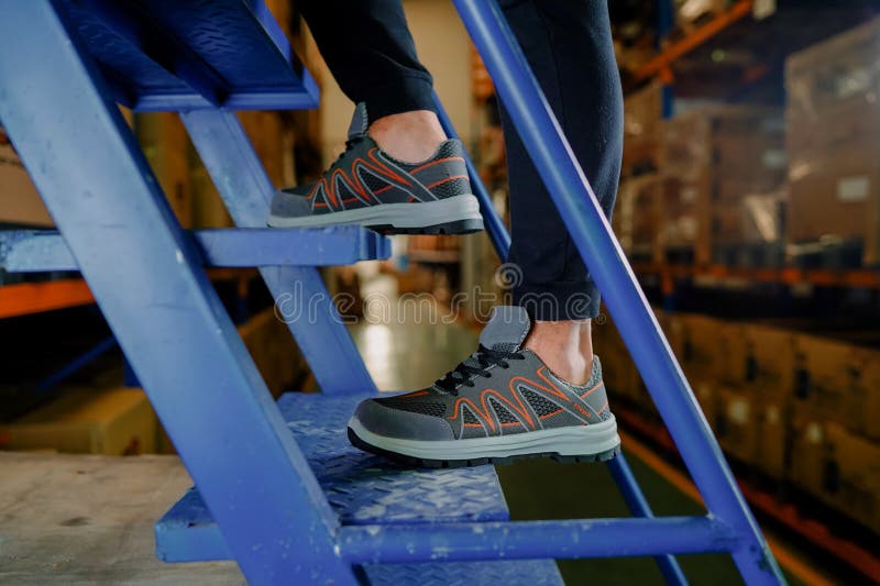 A Worker is Climbing Stairs Stock Image - Image of shoes, manual: 280737475