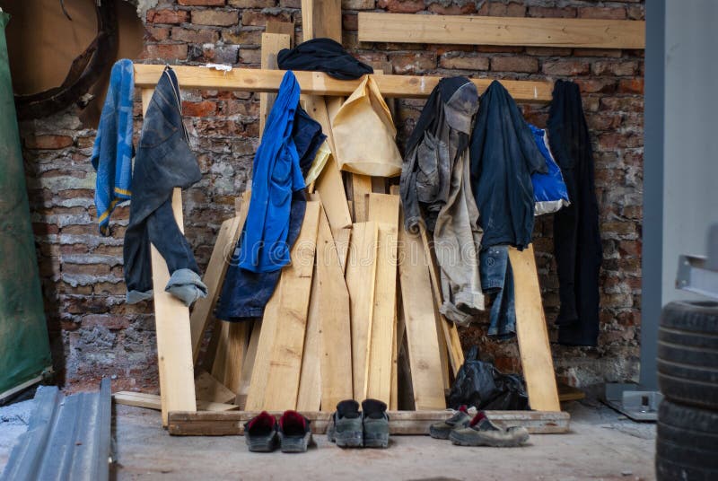 Worker Clothes on Construction Site Stock Image - Image of colorful ...