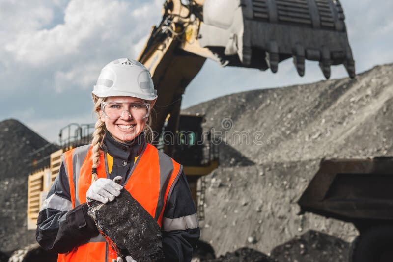 Worker with Coal in the Hands Stock Image - Image of factory, excavator ...