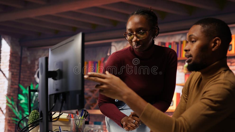 It Worker and Colleague Programming in AI Startup Office To Build ...