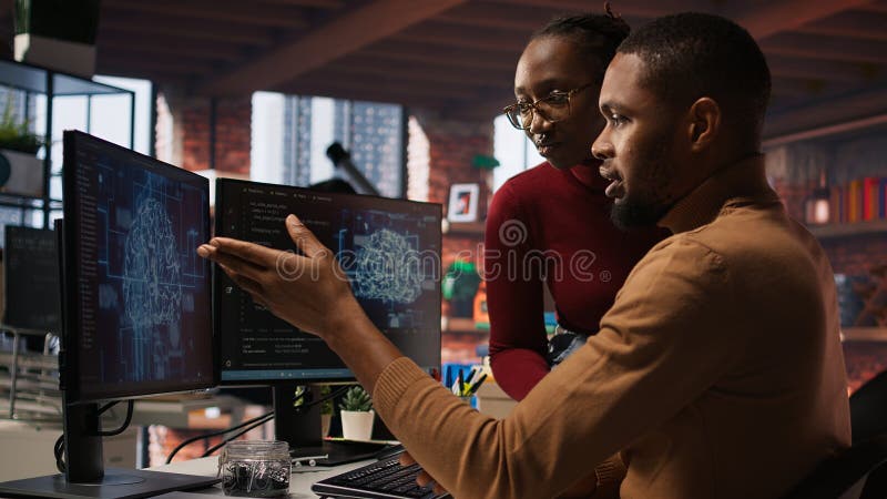 It Worker and Colleague Programming in AI Startup Office To Build ...