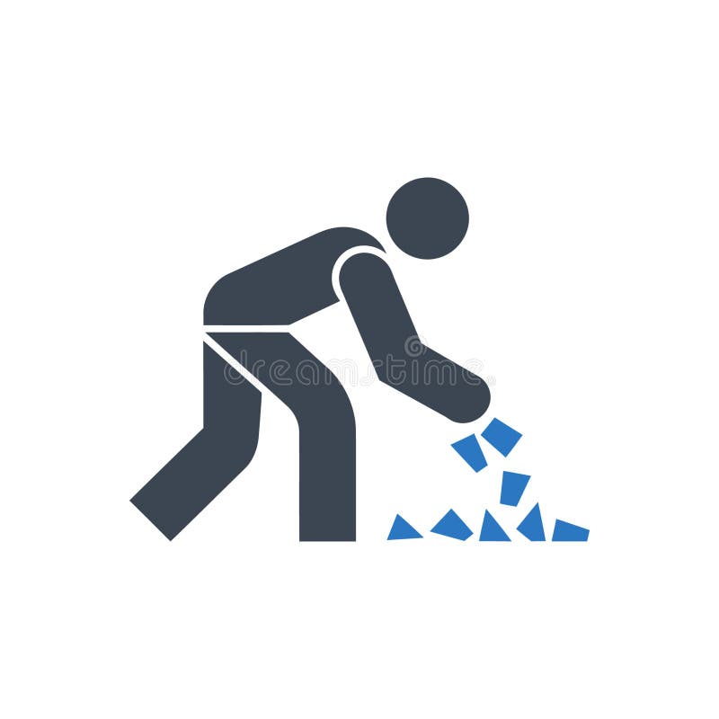 Worker Collecting Debris Icon Stock Illustration - Illustration of ...